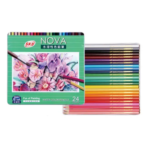 已停售-SKB文明 NP-340 繪樂趣 24色 水溶性色鉛筆